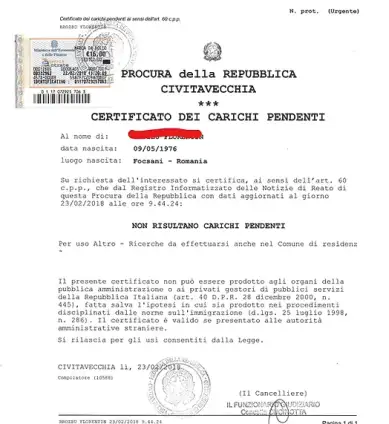 Italian Police Clearance for Visa/Jobs Consult ITALY